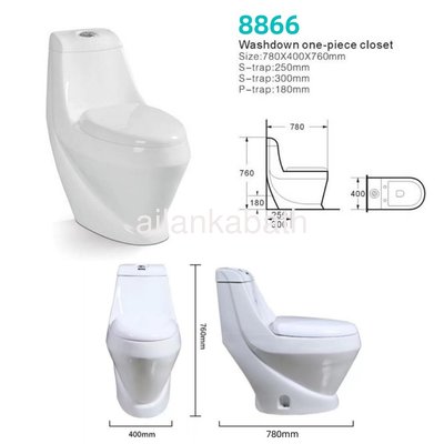 Factory Wholesale Bathroom Floor Mounted 4inches outlet 250/300mm Roughing-in Ceramic Washdown One-piece Toilet