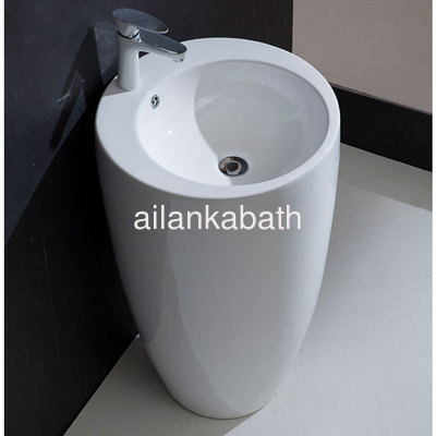 Fixing to Wall with Back Bathroom Sanitary Ware Ceramic Standing Pedestal Sinks Wash Basin