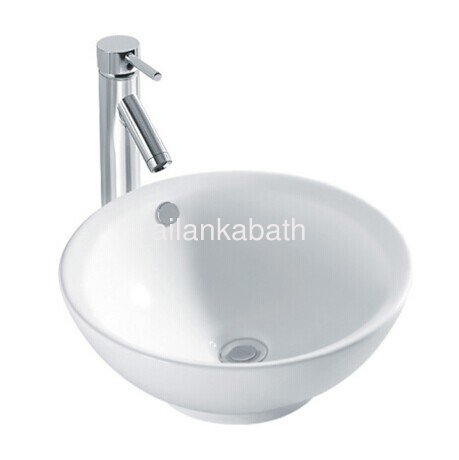Sanitary Ware Ceramic Sink Countertop White Color Art Basin Bathroom Round Hand Wash Basin
