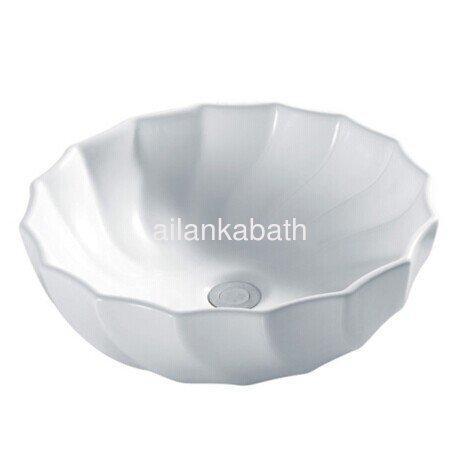 Bathroom Sanitary Ware Ceramic Sinks White Color Art Basin/Round Hand Wash Basin ALK-346