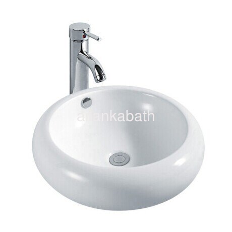 Round Ceramic Sink Sanitary Ware Above Counter Mounting Art Basin Bathroom Hand Wash Basin