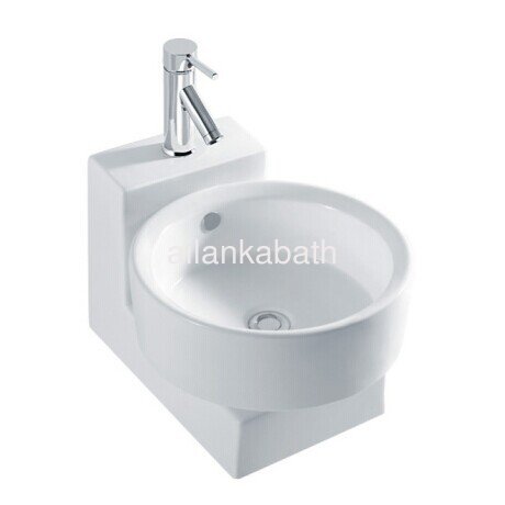 Bathroom Wall-hung Sinks Sanitary Ware Round Rectangle Ceramic Art Basin Wall-hung Basin