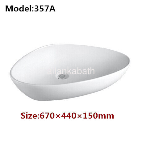 Above Counter Mounting Art Basin Sanitary Ware Ceramic Sinks Bathroom Triangle Wash Basin