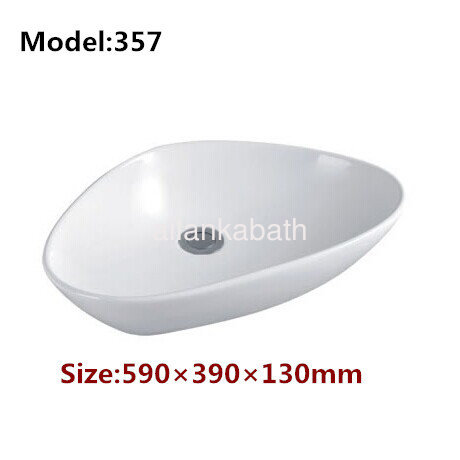Above Counter Mounting Art Basin Sanitary Ware Ceramic Sinks Bathroom Triangle Wash Basin