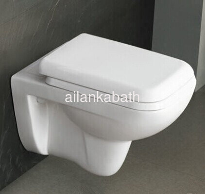 Sanitary Ware Toilets Ceramic Washdown P-trap 180mm Roughing-in Bathroom Wall-hung Toilet