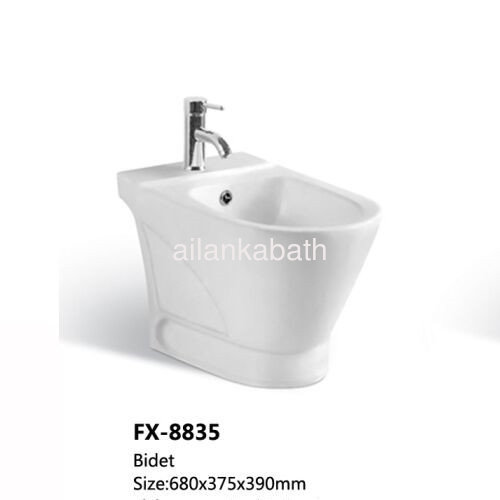 Sanitary Ware Floor Mounted Woman Bidets Fixing to Wall With Back Ceramic Bathroom Bidets