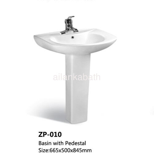 Fixing to Wall with Back Bathroom Sinks Sanitary Ware White Color Ceramic Pedestal Sinks