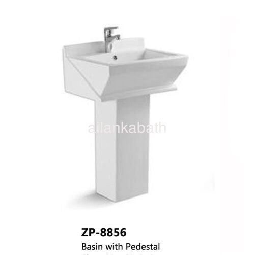 New Design Bathroom Wash Basin White Color Ceramic Standing Pedestal Sinks