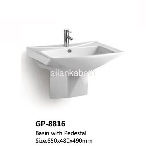 Hot Sale New Design Bathroom Ceramic Wash Basin White Color Wall-hung Wash Basin