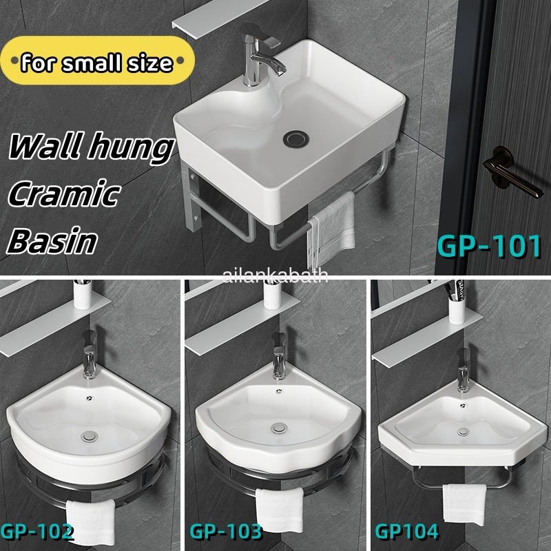 factory price bathroom wall hung basin small size sanitary ware commode hand wash basin