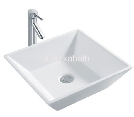Bathroom Sanitary Ware Ceramic Sinks White Art Basin/Rectangular Hand Wash Basin ALK-333