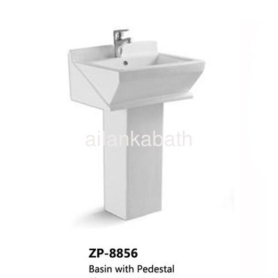 New Design Bathroom Wash Basin White Color Ceramic Standing Pedestal Sinks