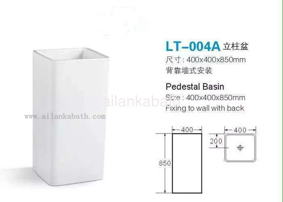 hot sales in India and mid-east square shape wash basin pedestal basin