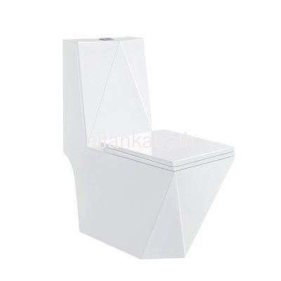 Sanitary Ware White Bathroom Ceramic Toilet Bowl Diamond Shape Floor Mounted Washdown One Piece Wc Toilets