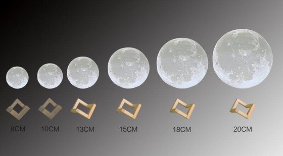 new 2018 Creative 3D led Lights 3D Print Moon Light supplier