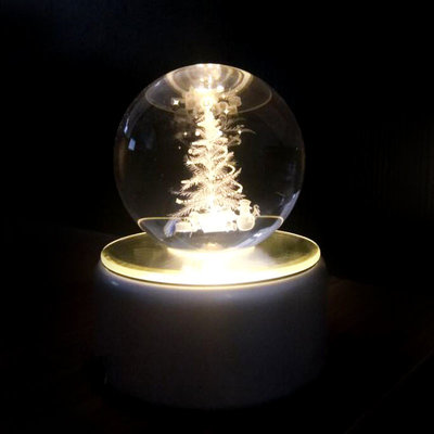 2018 new Rotating Wooden  crystal 3D led night light Music Box with Unique 3D inner engraving Tech supplier