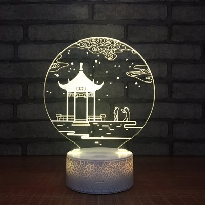 new special gift item  Crackle base 3D acrylic led small night light, small led table lamp  with 7 colors supplier