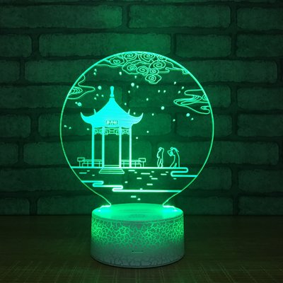 new special gift item  Crackle base 3D acrylic led small night light, small led table lamp  with 7 colors supplier