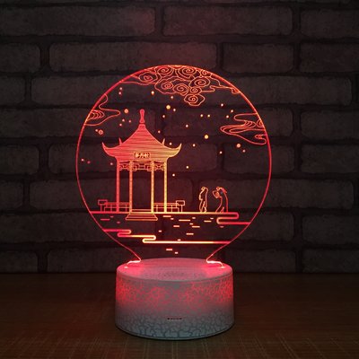 new special gift item  Crackle base 3D acrylic led small night light, small led table lamp  with 7 colors supplier