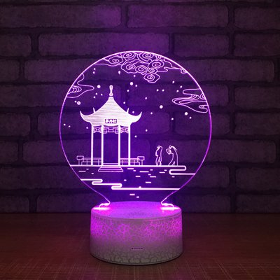 new special gift item  Crackle base 3D acrylic led small night light, small led table lamp  with 7 colors supplier