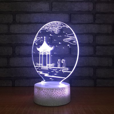 new special gift item  Crackle base 3D acrylic led small night light, small led table lamp  with 7 colors supplier