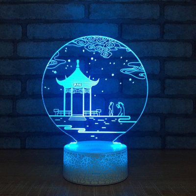new special gift item  Crackle base 3D acrylic led small night light, small led table lamp  with 7 colors supplier