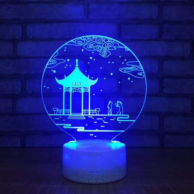 new special gift item  Crackle base 3D acrylic led small night light, small led table lamp  with 7 colors supplier