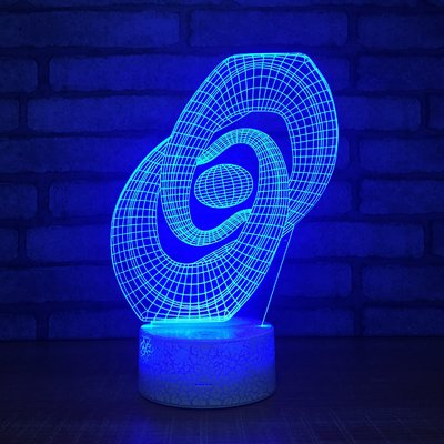 new special gift item  Crackle base 3D acrylic led small night light, small led table lamp  with 7 colors supplier
