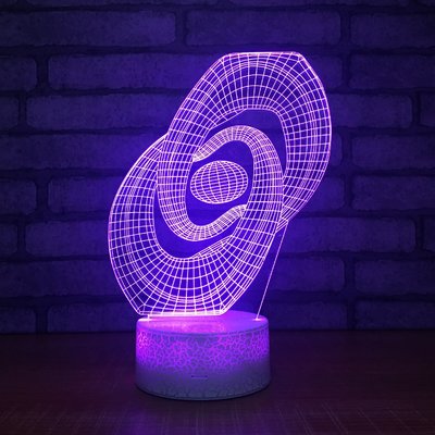 new special gift item  Crackle base 3D acrylic led small night light, small led table lamp  with 7 colors supplier
