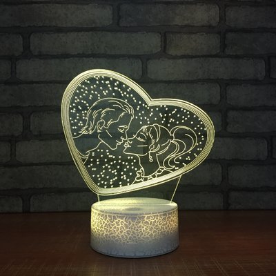 new special gift item  Crackle base 3D acrylic led small night light, small led table lamp  with 7 colors supplier