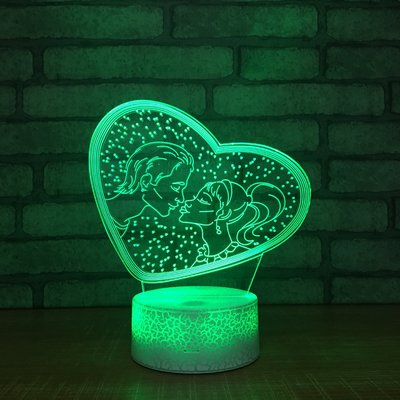new special gift item  Crackle base 3D acrylic led small night light, small led table lamp  with 7 colors supplier