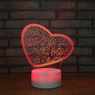 new special gift item  Crackle base 3D acrylic led small night light, small led table lamp  with 7 colors supplier