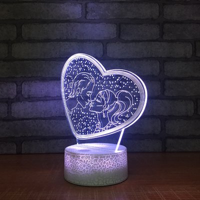 new special gift item  Crackle base 3D acrylic led small night light, small led table lamp  with 7 colors supplier