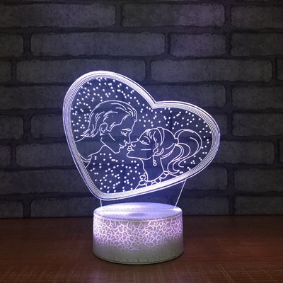 new special gift item  Crackle base 3D acrylic led small night light, small led table lamp  with 7 colors supplier