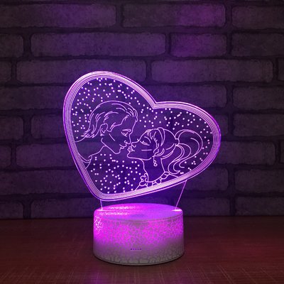new special gift item  Crackle base 3D acrylic led small night light, small led table lamp  with 7 colors supplier