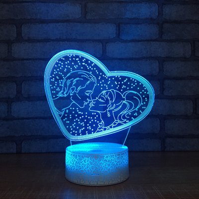 new special gift item  Crackle base 3D acrylic led small night light, small led table lamp  with 7 colors supplier