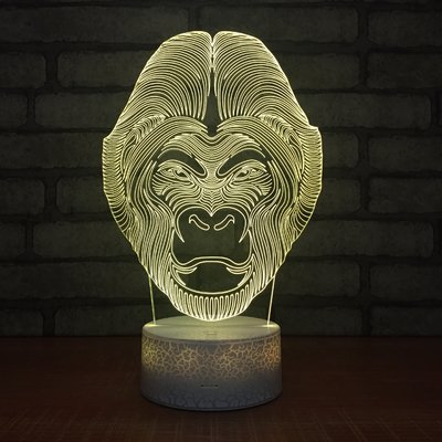 new gift item 3D acrylic led small night light led light, small led table lamp  with 7 colors and crackle base supplier