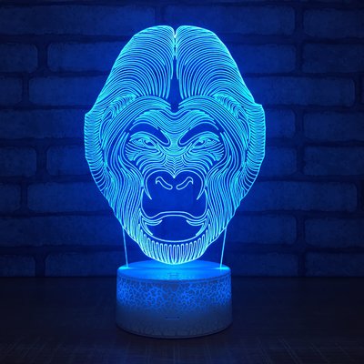 new gift item 3D acrylic led small night light led light, small led table lamp  with 7 colors and crackle base supplier