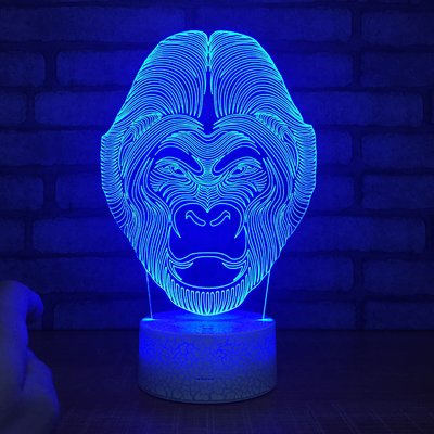 new gift item 3D acrylic led small night light led light, small led table lamp  with 7 colors and crackle base supplier