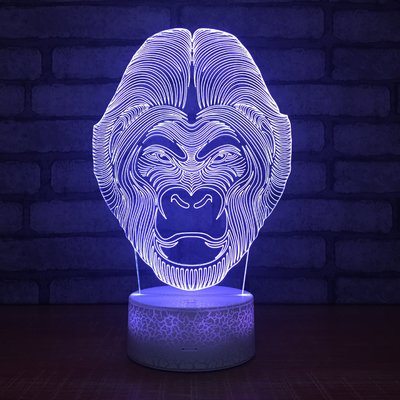 new gift item 3D acrylic led small night light led light, small led table lamp  with 7 colors and crackle base supplier