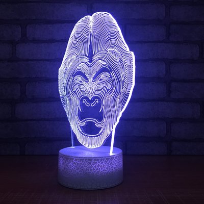 new gift item 3D acrylic led small night light led light, small led table lamp  with 7 colors and crackle base supplier