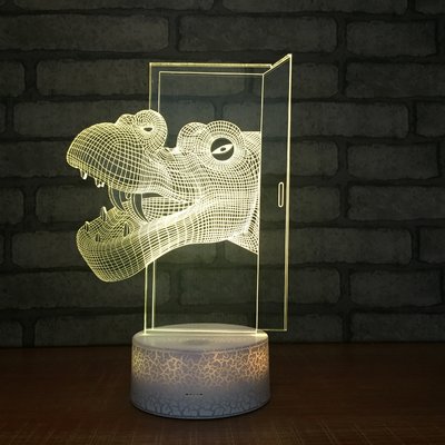 new gift item 3D acrylic led small night light led light, small led table lamp  with 7 colors and crackle base supplier