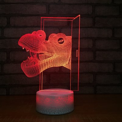 new gift item 3D acrylic led small night light led light, small led table lamp  with 7 colors and crackle base supplier