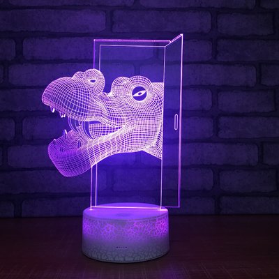 new gift item 3D acrylic led small night light led light, small led table lamp  with 7 colors and crackle base supplier