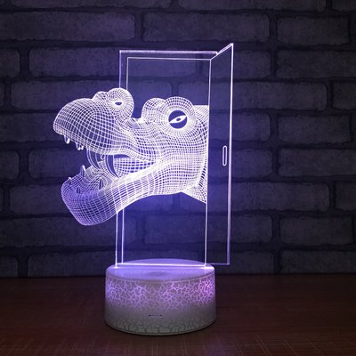 new gift item 3D acrylic led small night light led light, small led table lamp  with 7 colors and crackle base supplier