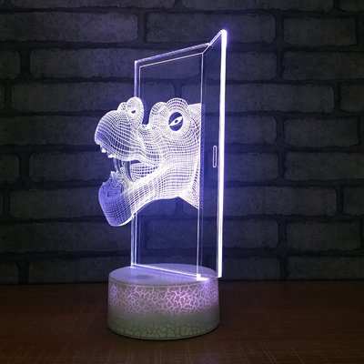 new gift item 3D acrylic led small night light led light, small led table lamp  with 7 colors and crackle base supplier