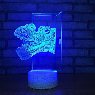 new gift item 3D acrylic led small night light led light, small led table lamp  with 7 colors and crackle base supplier