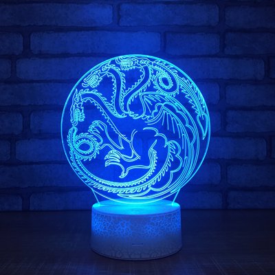 2018 Unique and innovative led table lamp, Acrylic 3D laser led lamp night light with special crackle base supplier