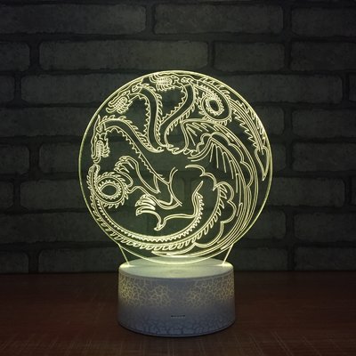 2018 Unique and innovative led table lamp, Acrylic 3D laser led lamp night light with special crackle base supplier