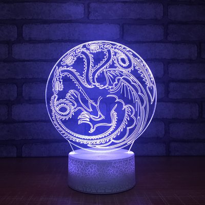 2018 Unique and innovative led table lamp, Acrylic 3D laser led lamp night light with special crackle base supplier